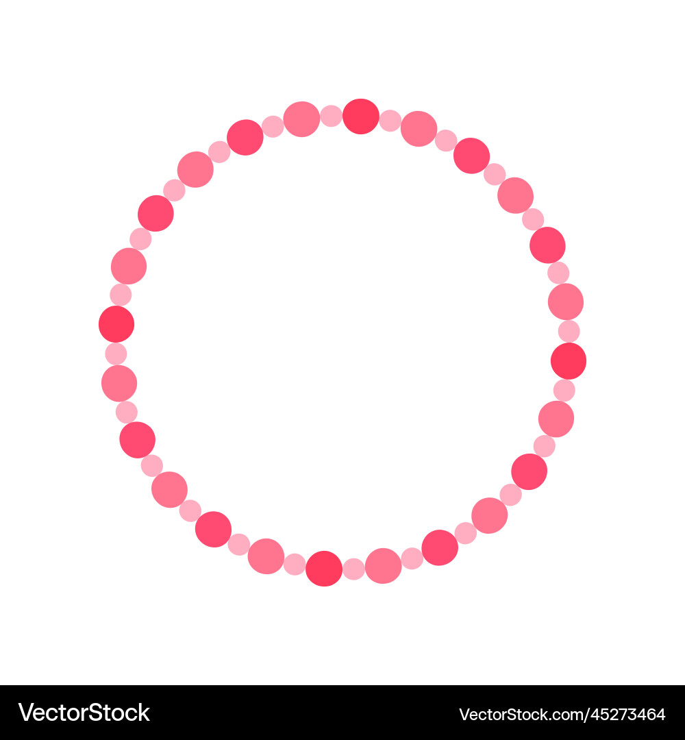 Round pastel frame with pink polka dot pattern Vector Image