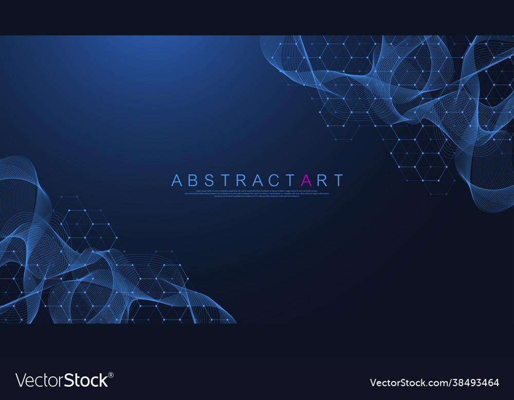 Technology abstract lines and dots connect Vector Image