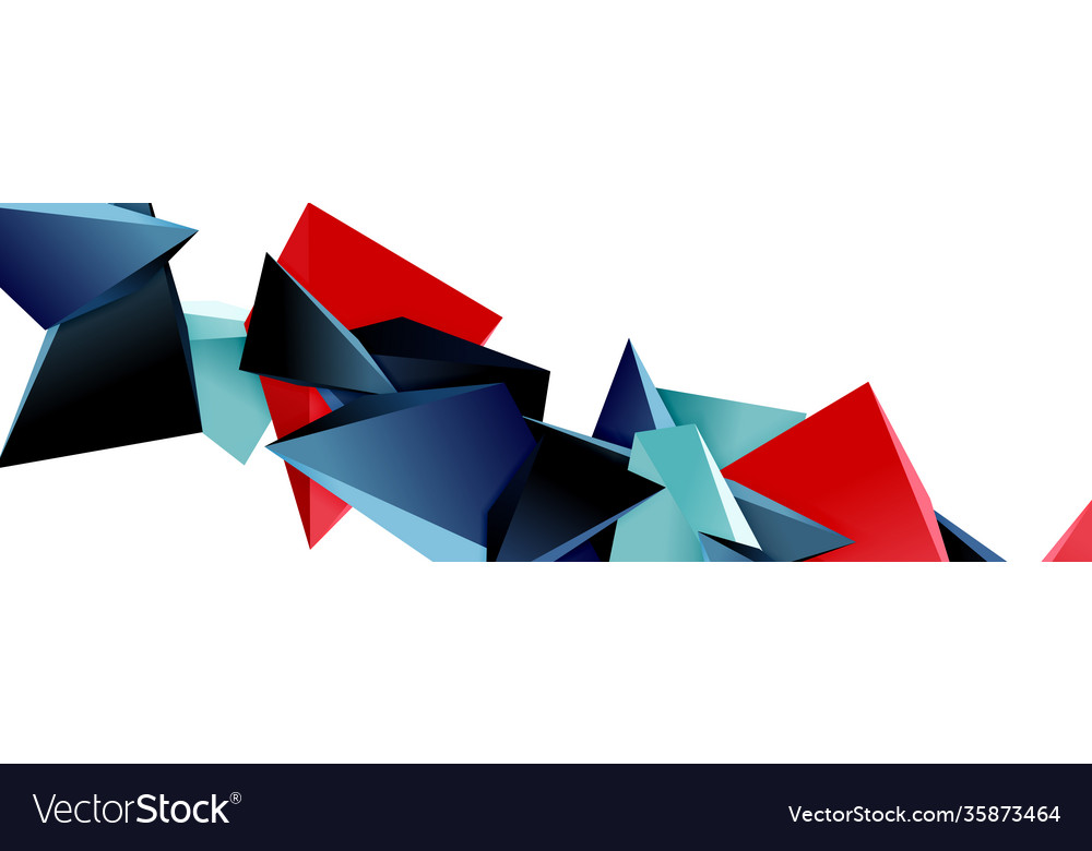 Triangle mosaic abstract background 3d triangular Vector Image