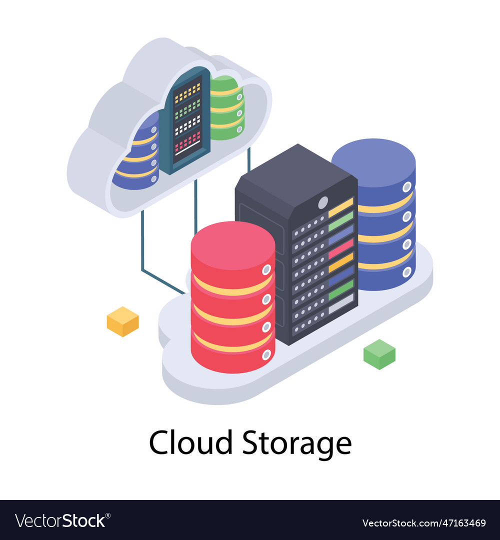 Cloud storage isometric icon Royalty Free Vector Image Cloud storage isometric icon Royalty Free Vector Image