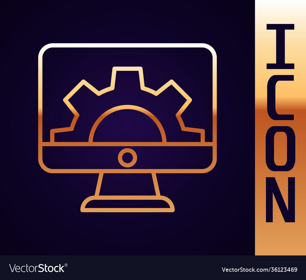 Gold line software web development programming Vector Image