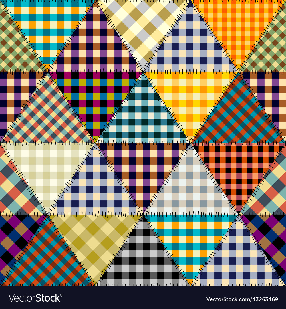 Patchwork textile pattern seamless quilting Vector Image