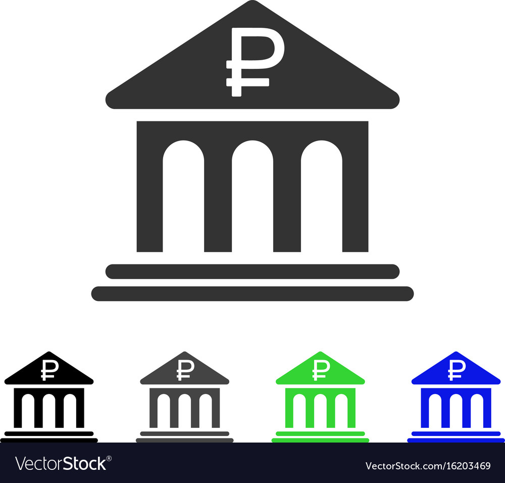 Rouble bank building flat icon Royalty Free Vector Image Rouble bank building flat icon Royalty Free Vector Image