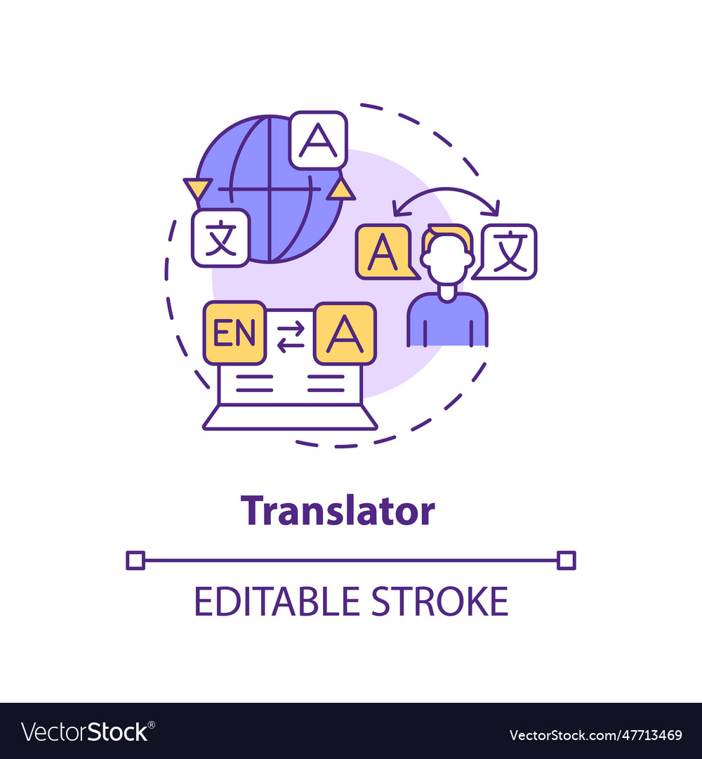 Translator concept icon Royalty Free Vector Image