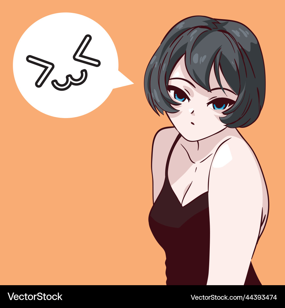 Anime cute woman Royalty Free Vector Image - VectorStock