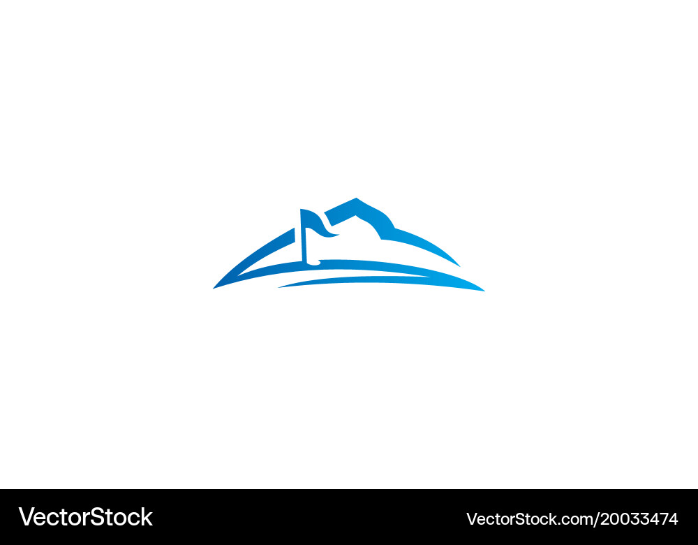 Golf mountain business logo Royalty Free Vector Image
