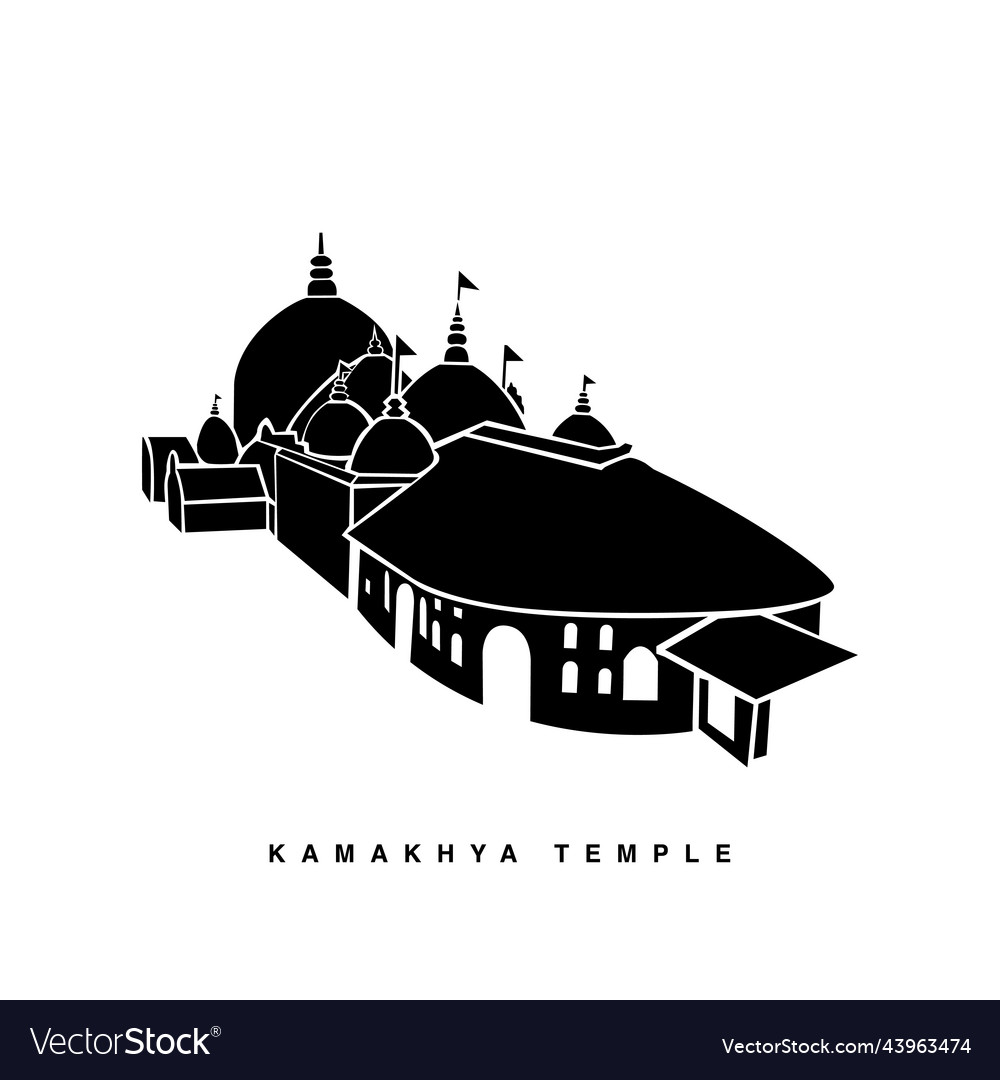Kamakhya temple icon hindu mandir Royalty Free Vector Image