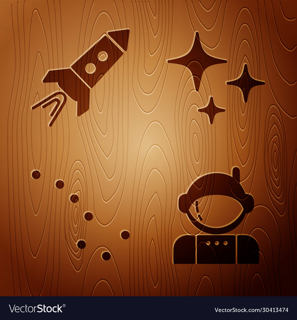 Set astronaut rocket ship with fire great bear Vector Image Set astronaut rocket ship with fire great bear Vector Image
