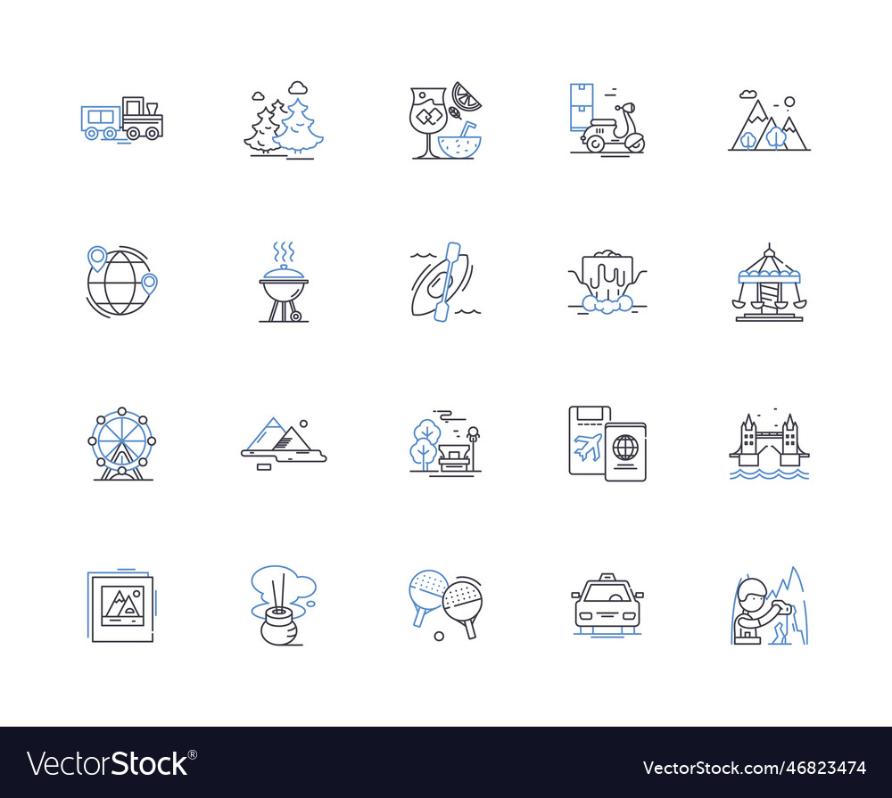 Social interaction line icons collection Vector Image Social interaction line icons collection Vector Image