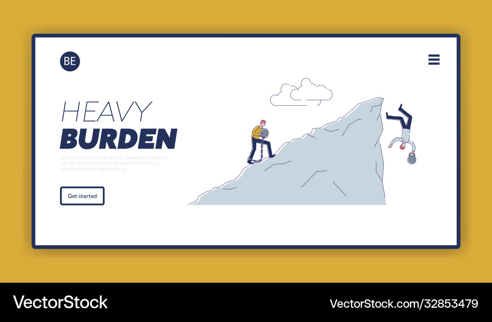 Chained people carry burden and fall down the Vector Image