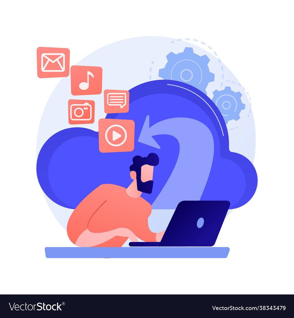 Cloud based engine abstract concept Royalty Free Vector