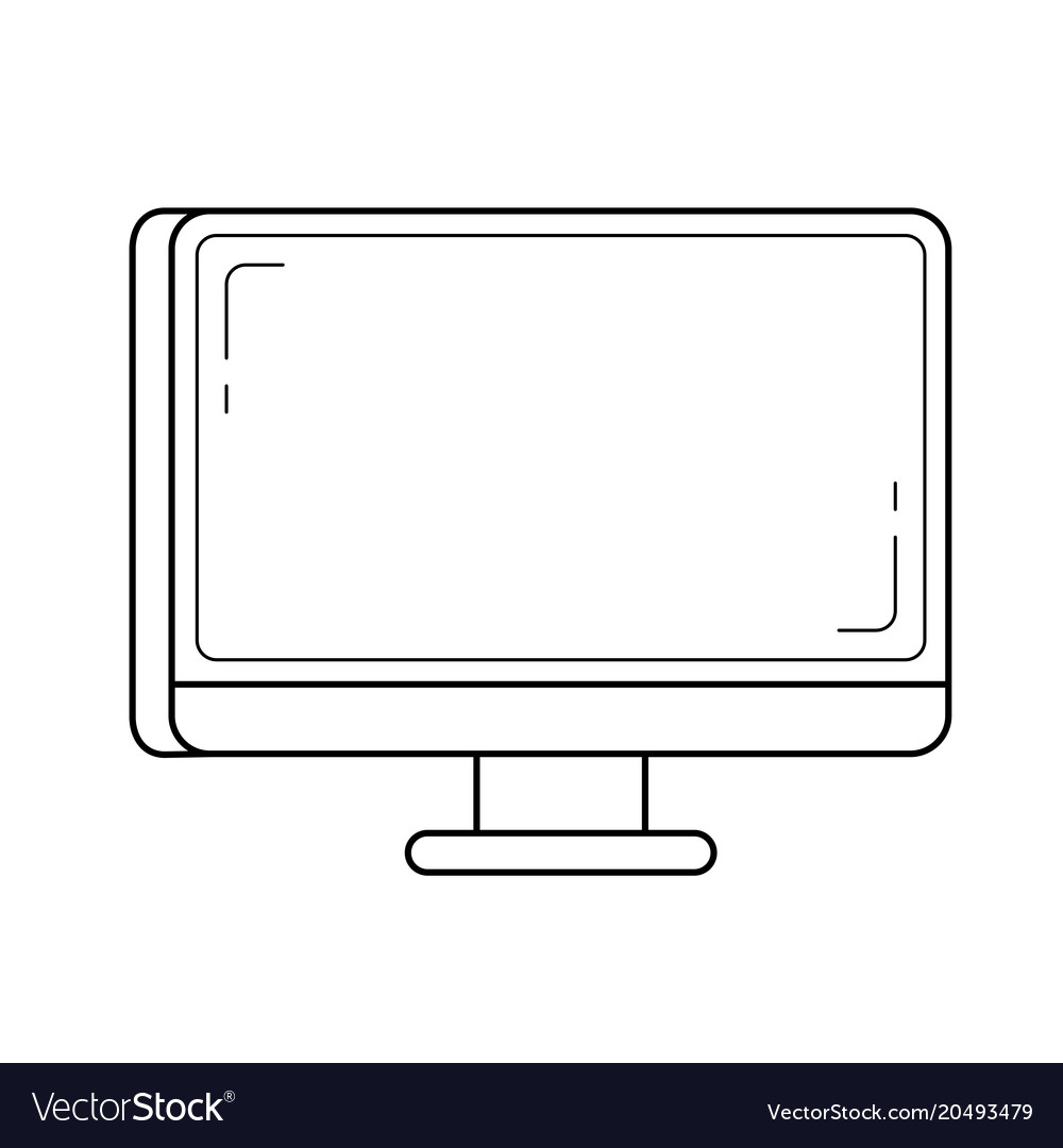 Computer monitor line icon Royalty Free Vector Image