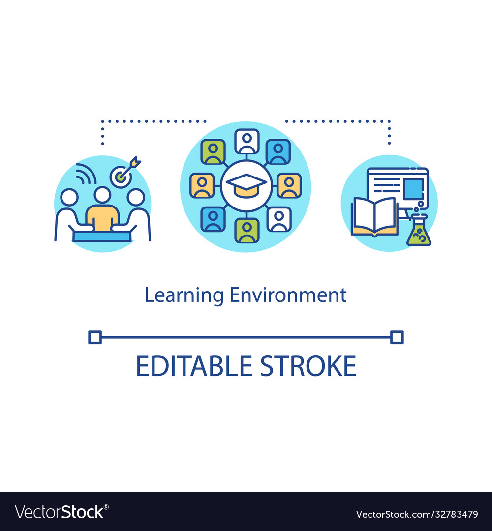 Learning environment concept icon Royalty Free Vector Image Learning environment concept icon Royalty Free Vector Image