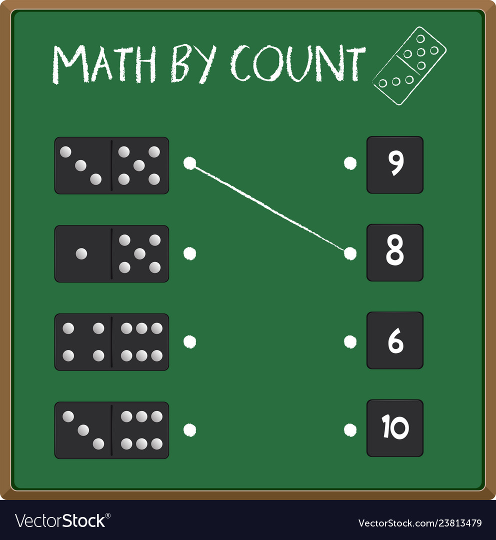 Match domino number worksgeet Royalty Free Vector Image