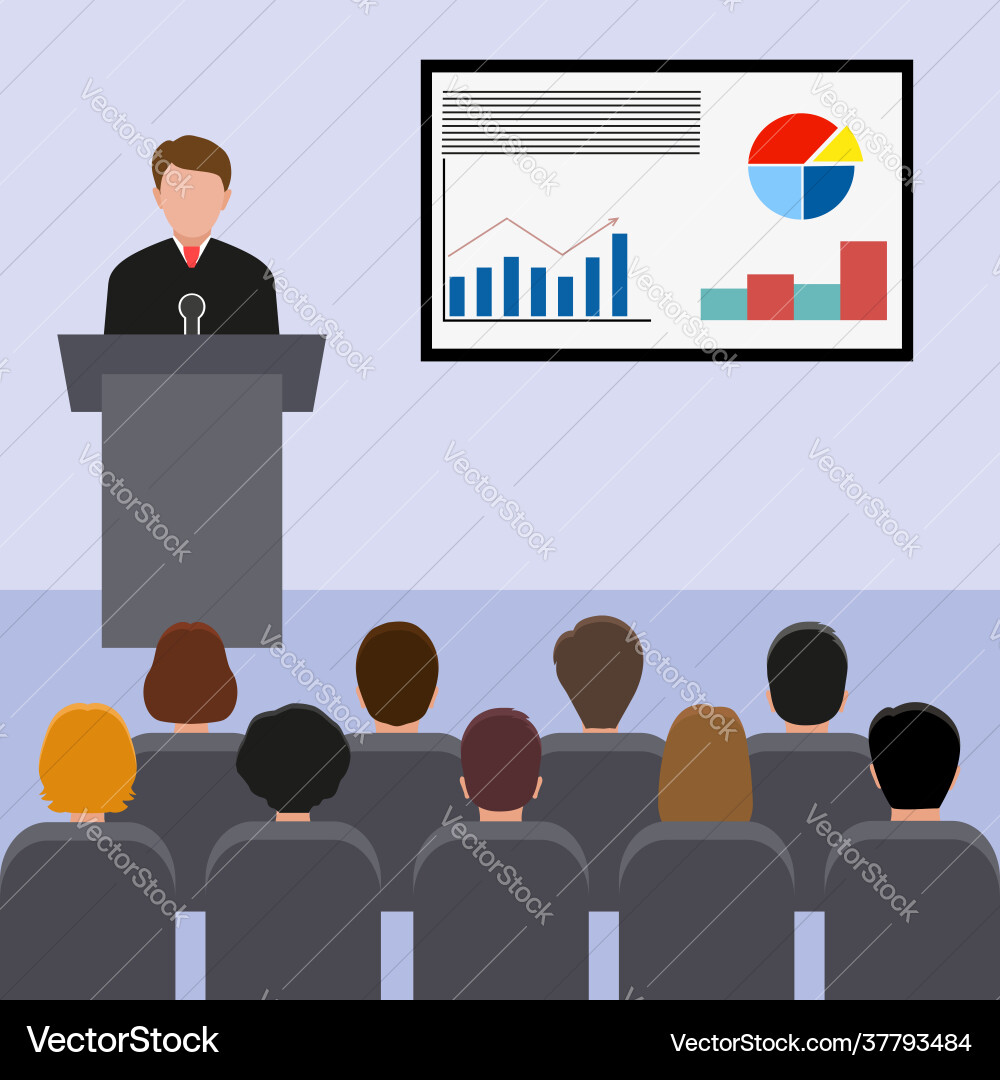 Business seminar speaker sales and e-commerce Vector Image