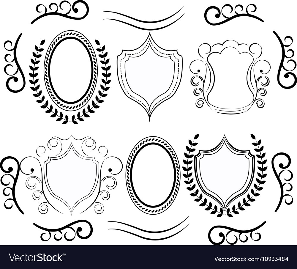 Decorative design elements set Royalty Free Vector Image