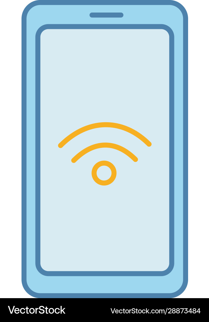 Nfc smartphone signal color icon Royalty Free Vector Image