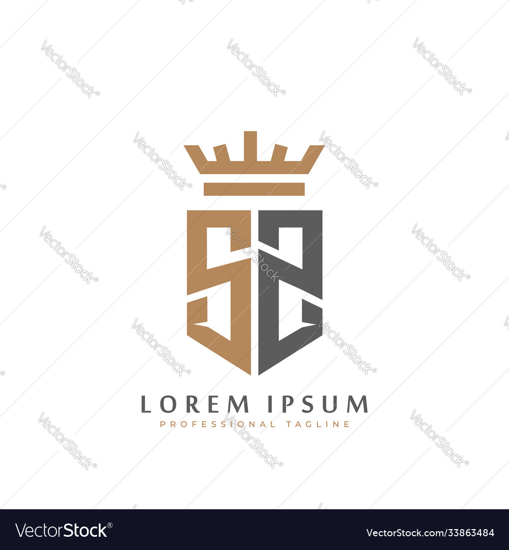 Premium sz monogram two letters elegant Royalty Free Vector
