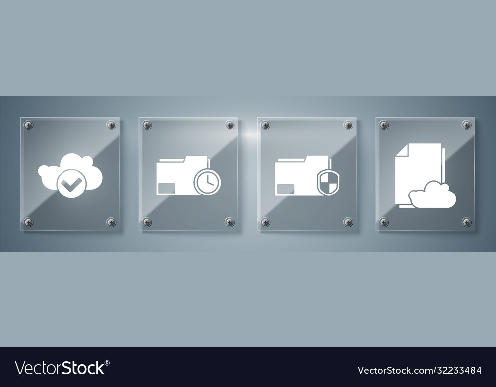 Set cloud storage text document document folder Vector Image Set cloud storage text document document folder Vector Image