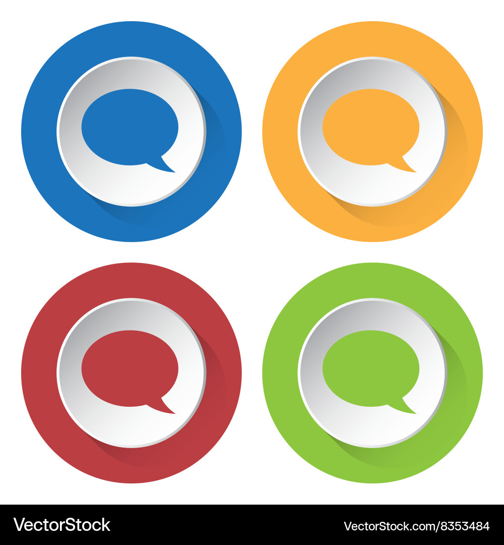 Set of four icons - speech bubbles Royalty Free Vector Image