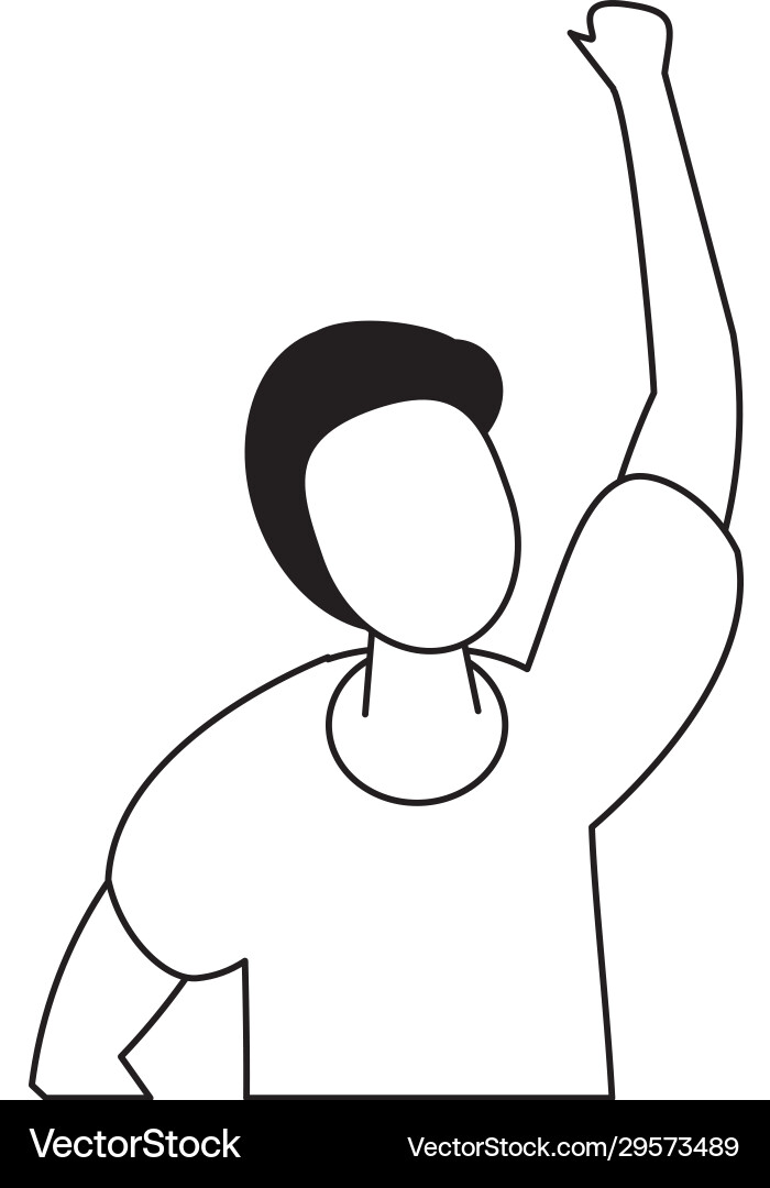Activist man protesting avatar character Vector Image