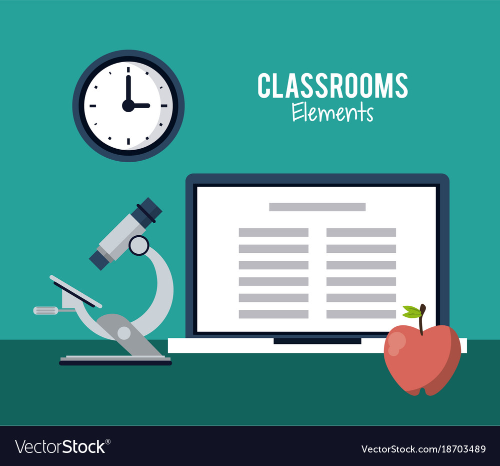 Classroom elements design Royalty Free Vector Image