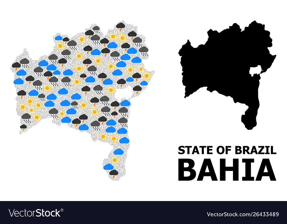 Climate pattern map bahia state Royalty Free Vector Image Climate pattern map bahia state Royalty Free Vector Image