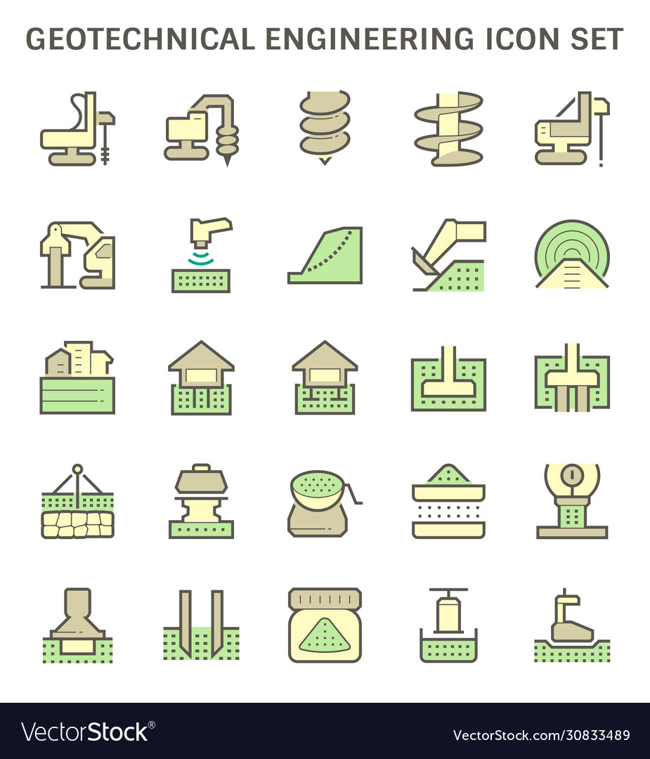 Geotechnical engineering and soil testing icon Vector Image