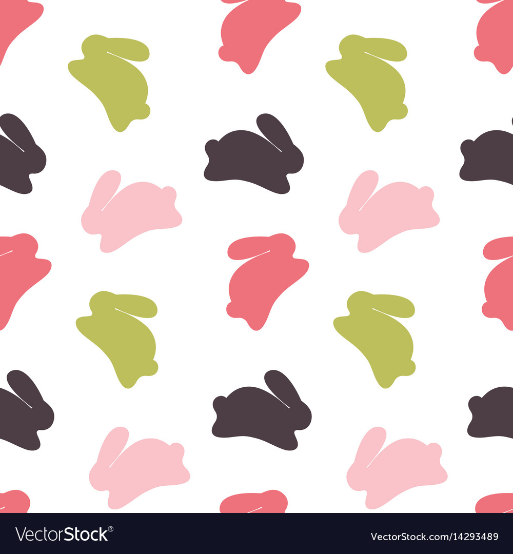 Seamless bunny pattern on white background Vector Image