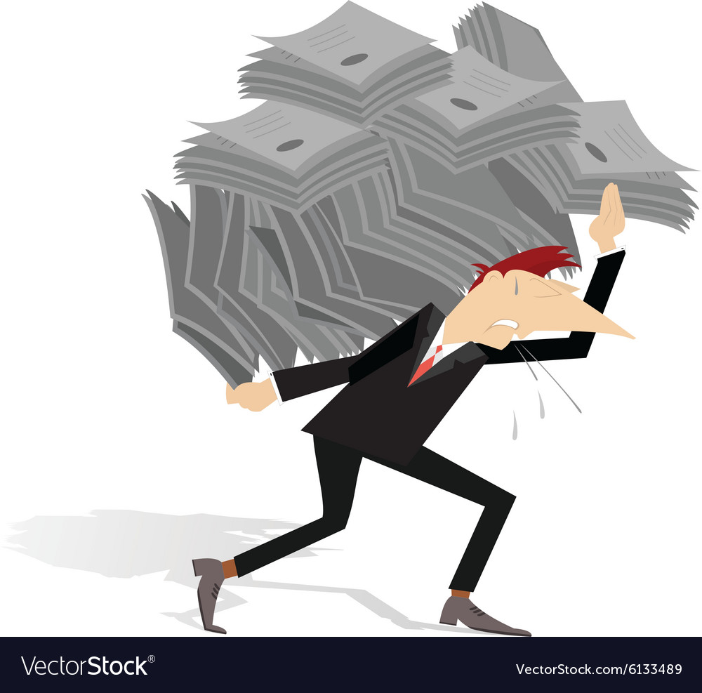 Too much documents Royalty Free Vector Image - VectorStock