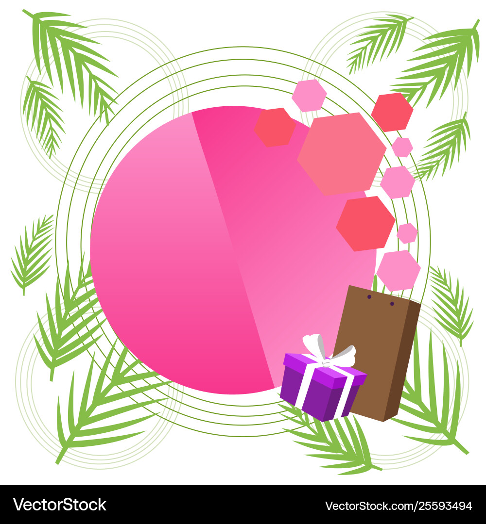 Creative background space for greetings with gift Vector Image