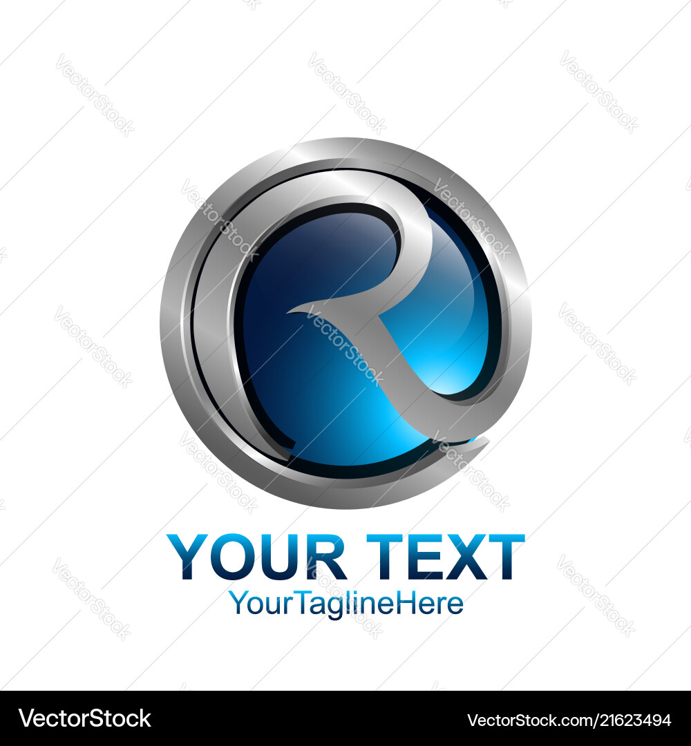 Initial letter r logo template colored blue green Vector Image