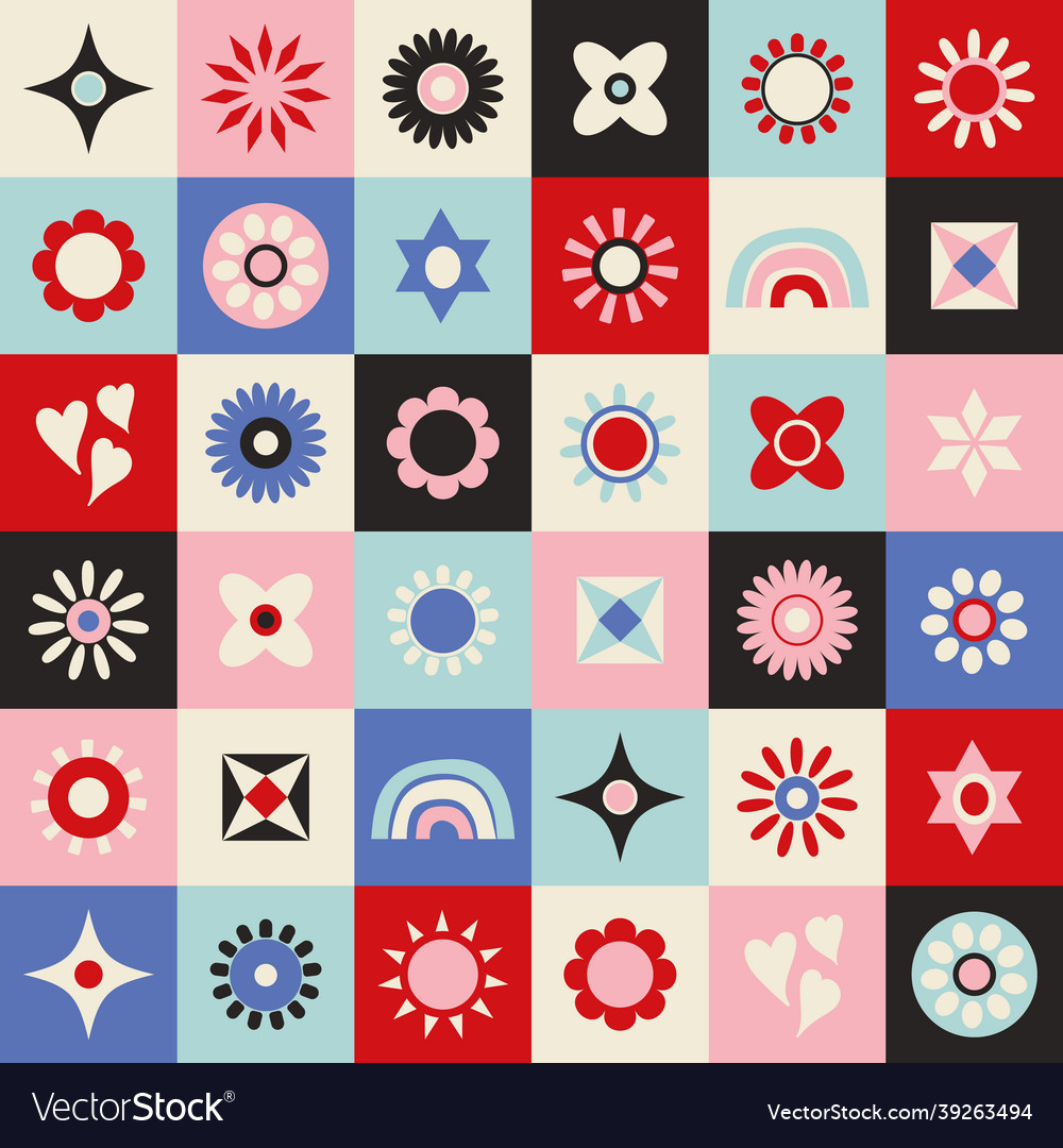 Retro abstract pattern background fun Royalty Free Vector