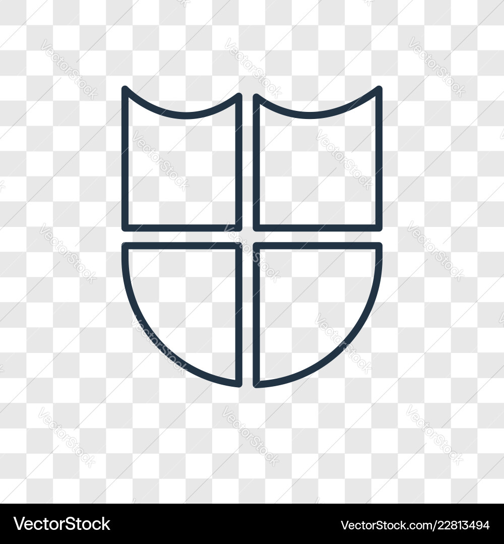 Shield concept linear icon isolated Royalty Free Vector