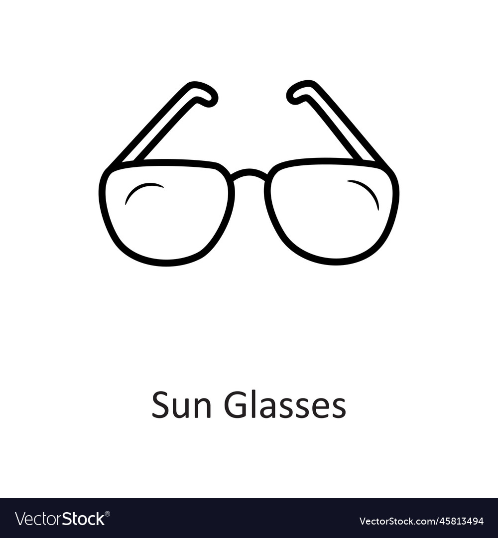 Sun Glasses Outline Icon Design Royalty Free Vector Image