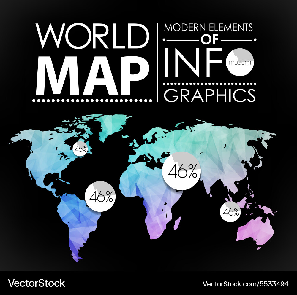 World map card Royalty Free Vector Image - VectorStock