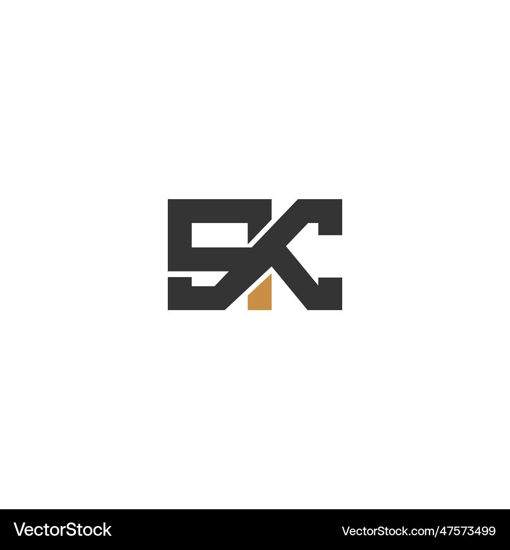 Alphabet letters monogram logo ks sk k Royalty Free Vector
