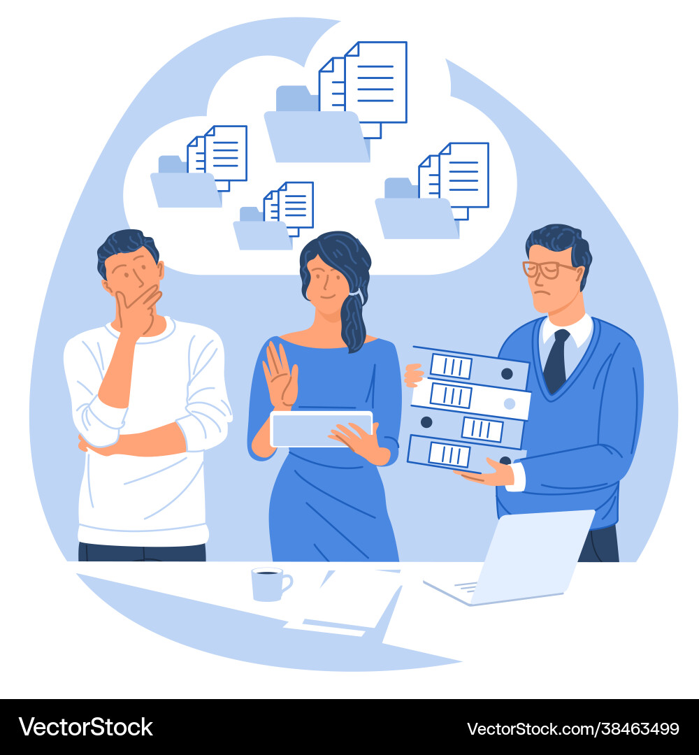 Cloud business document solution Royalty Free Vector Image