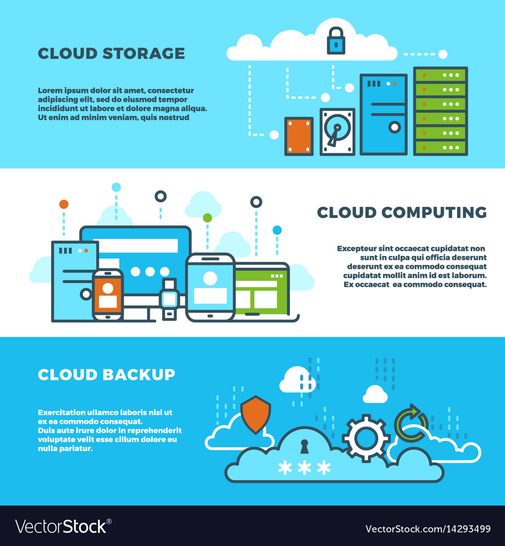 Cloud computing solution data storage business Vector Image
