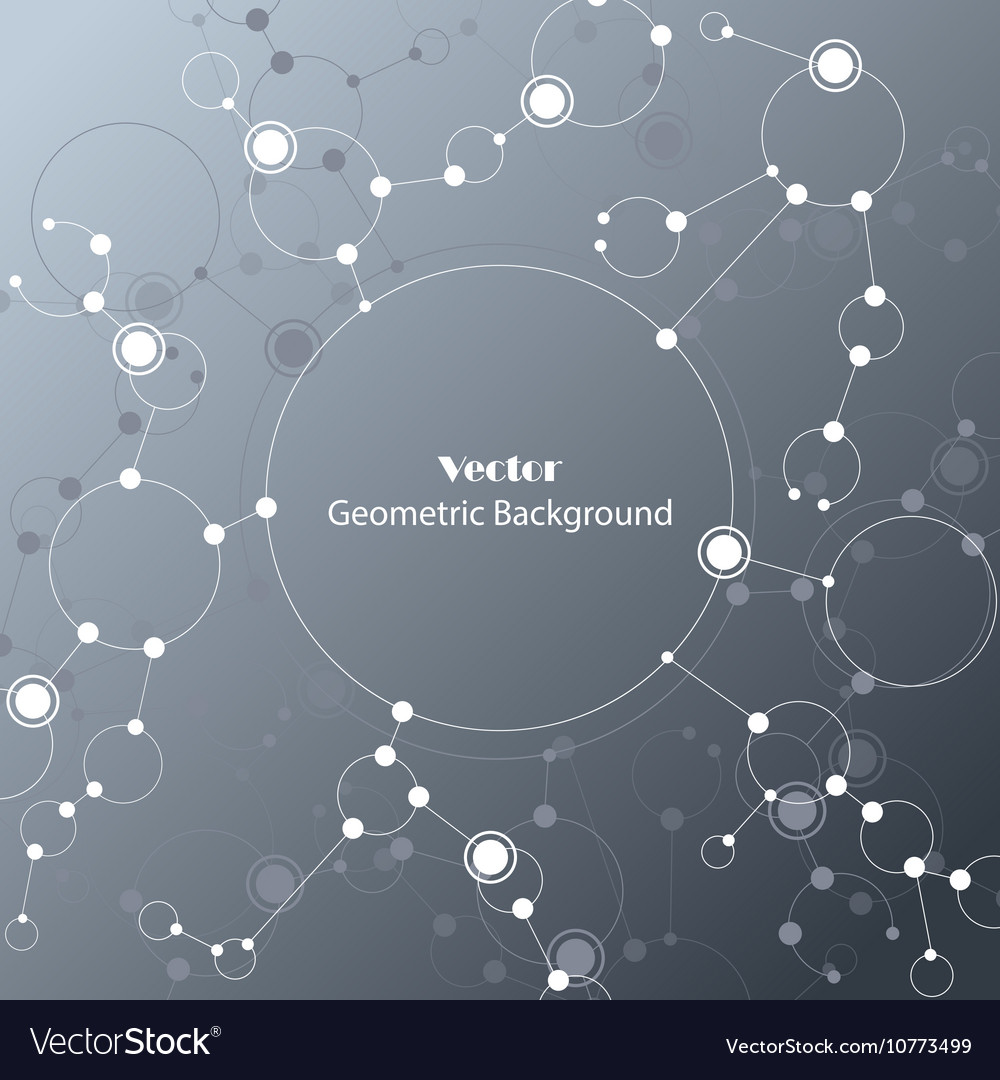 Geometric Pattern With Connected Lines And Dots Vector Image