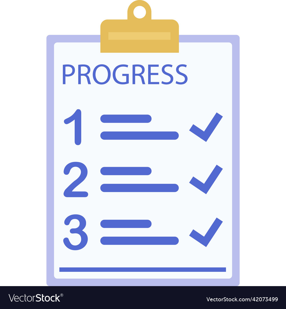 Progress check list icon isolated on white Vector Image