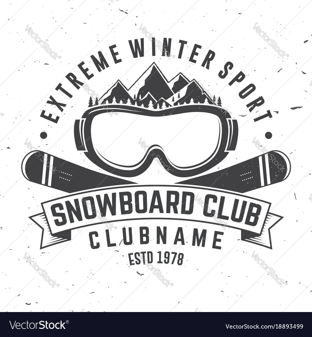 Snowboard club concept Royalty Free Vector Image