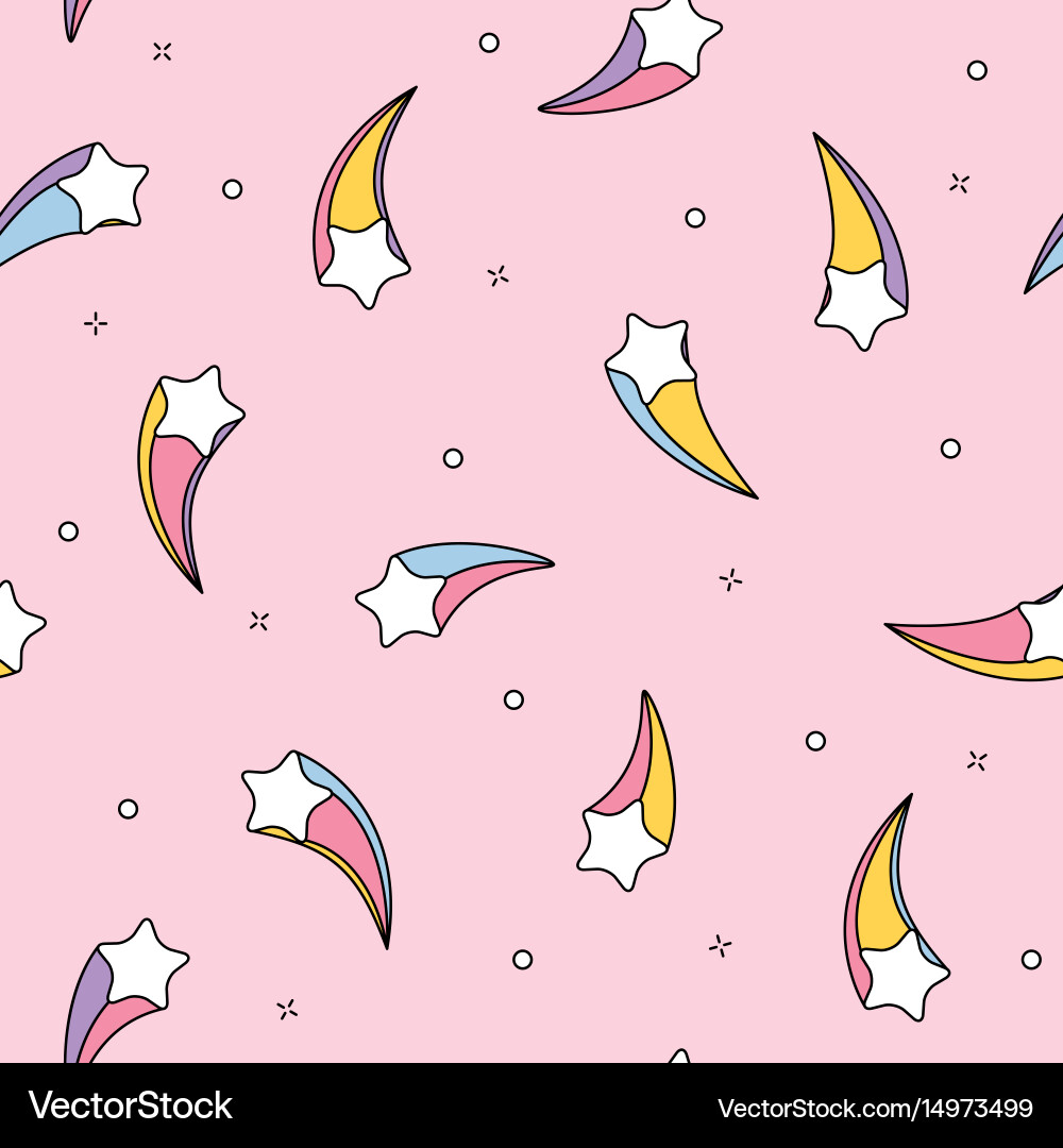 Star pastel seamless pattern on pink background Vector Image