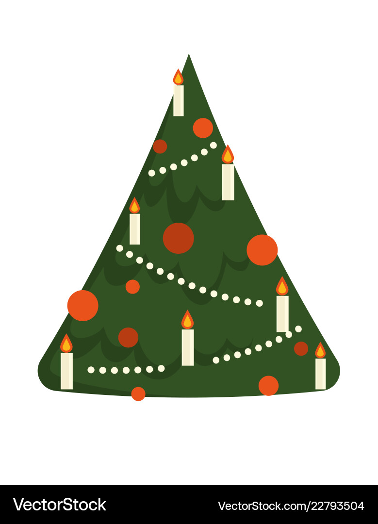 Christmas tree evergreen pine decorated Royalty Free Vector