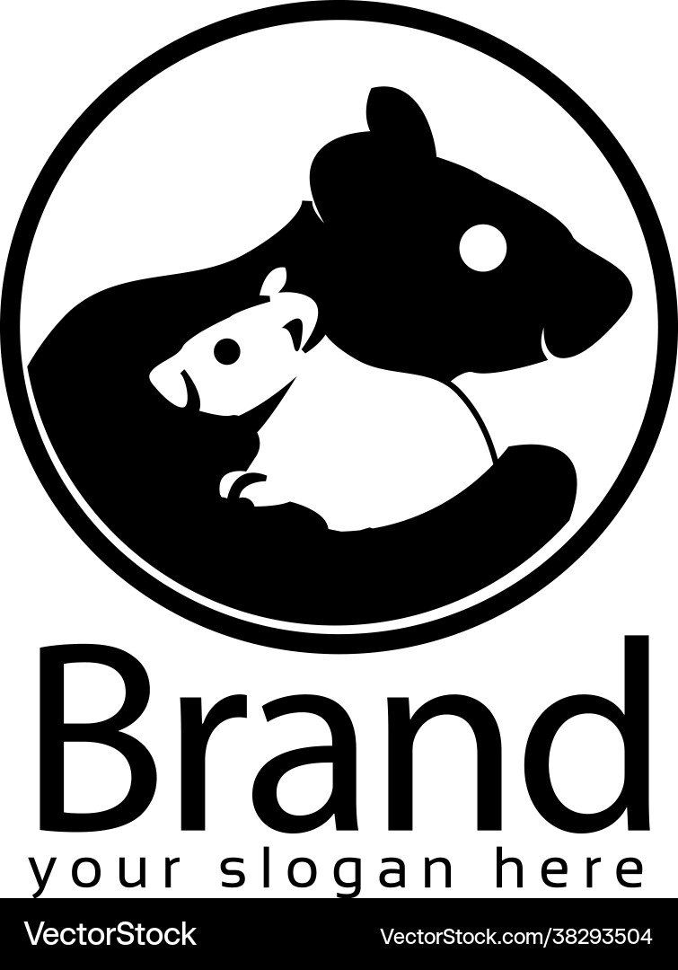 Mother and child logo mouse icon flat design Vector Image