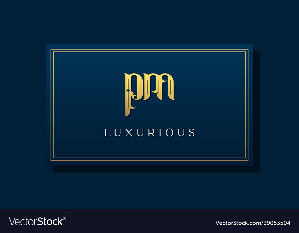 Vintage royal initial letters pm logo Royalty Free Vector Vintage royal initial letters pm logo Royalty Free Vector