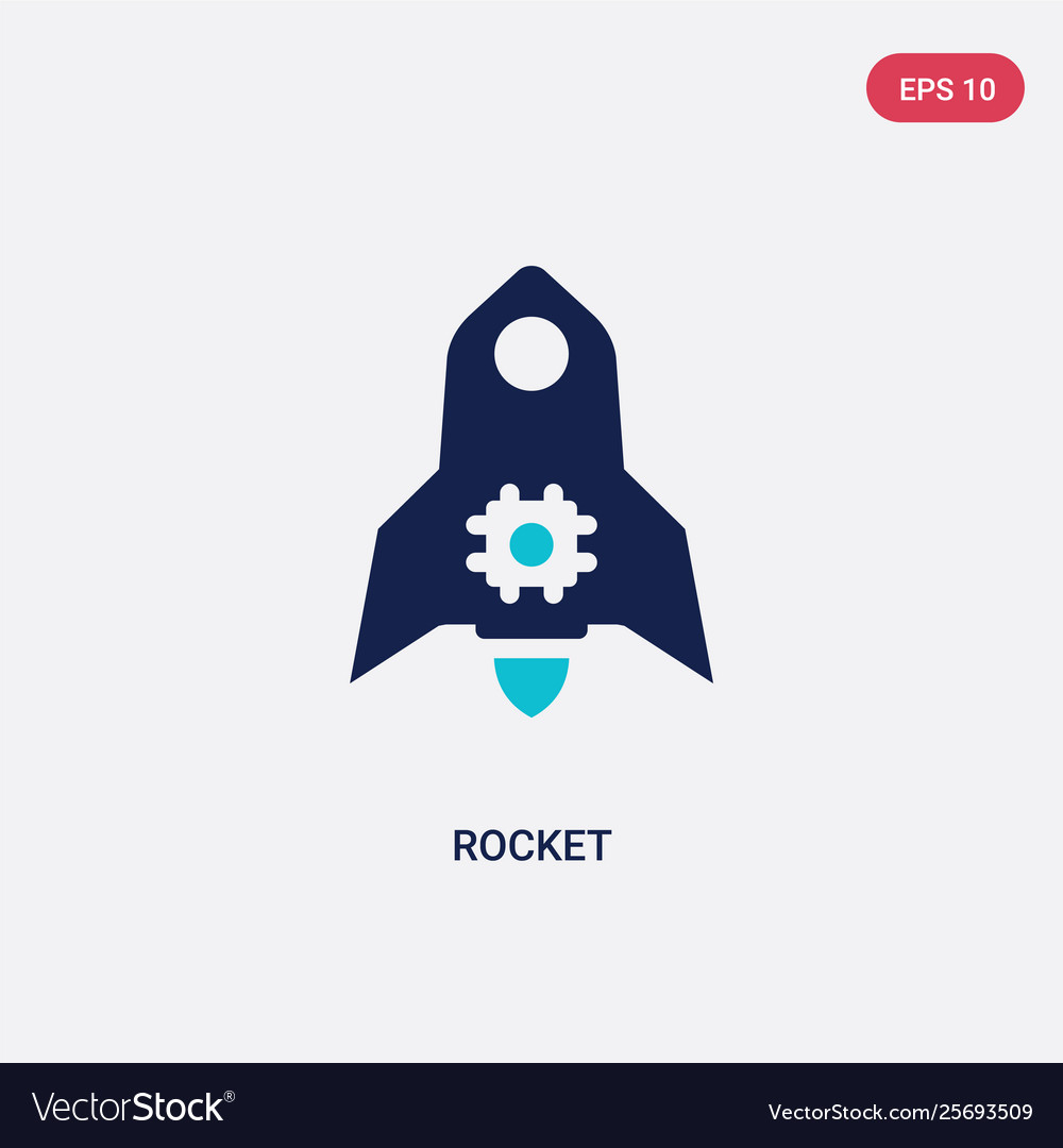 Two color rocket icon from artificial Royalty Free Vector