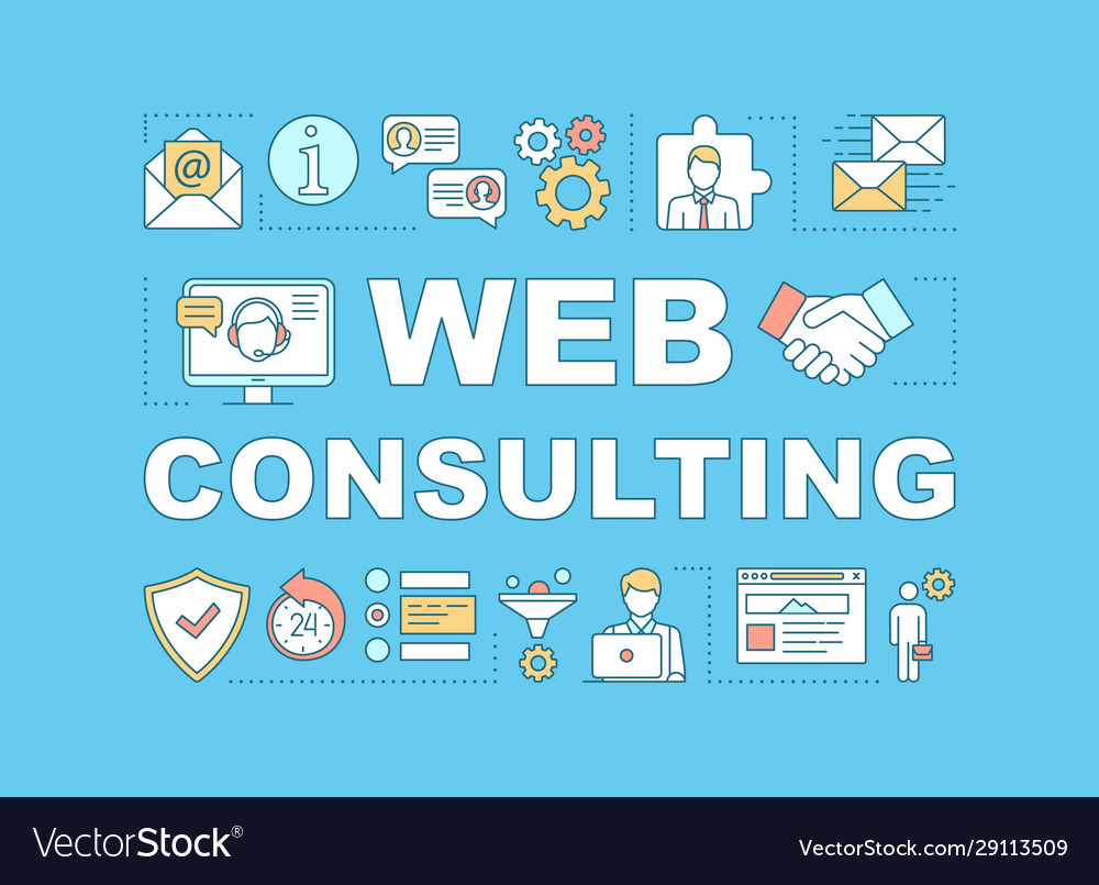 Web consulting word concepts banner Royalty Free Vector