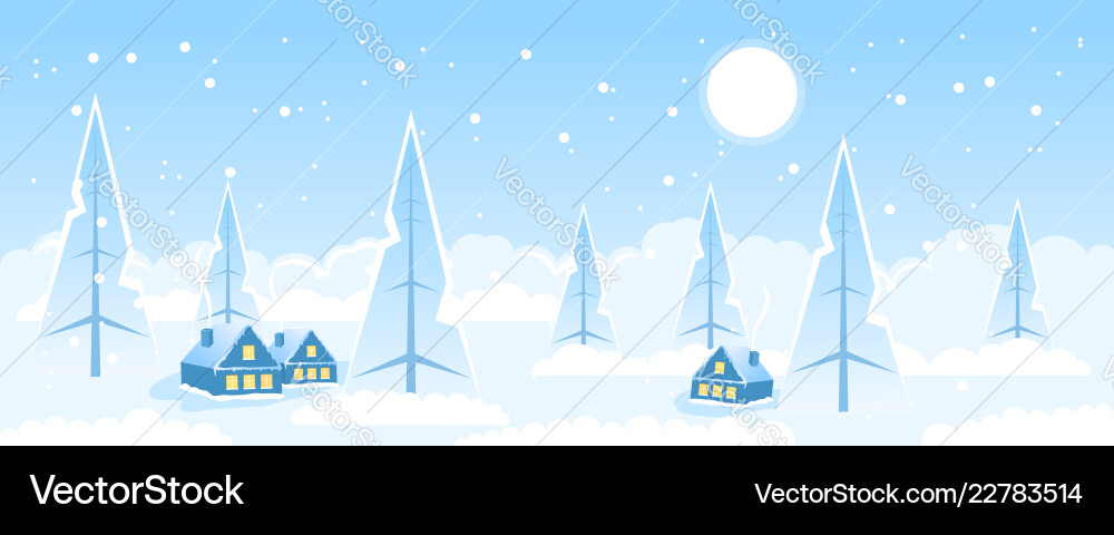 Abstract winter landscape Royalty Free Vector Image
