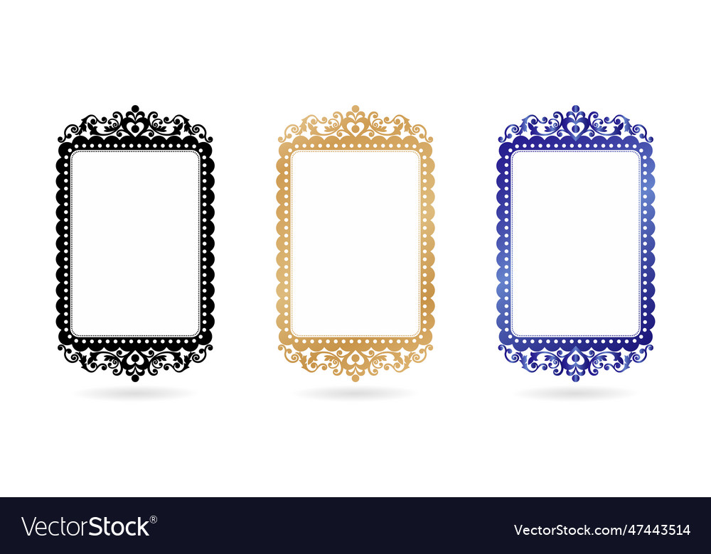 Rectangle rounded decorative frames Royalty Free Vector